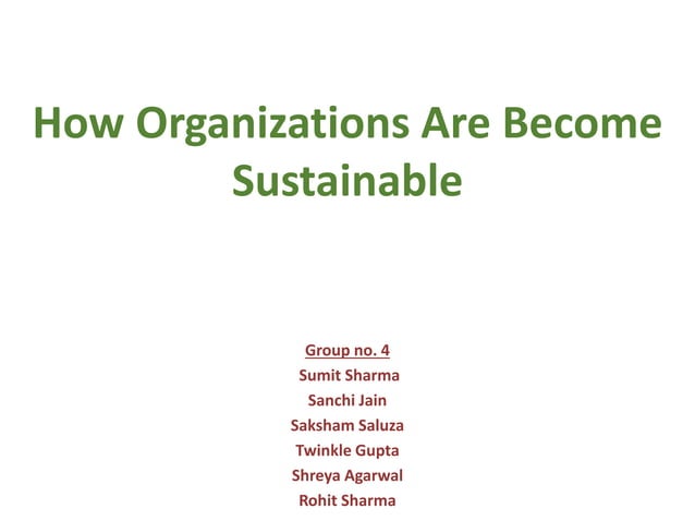 organization sustainability | PPTX