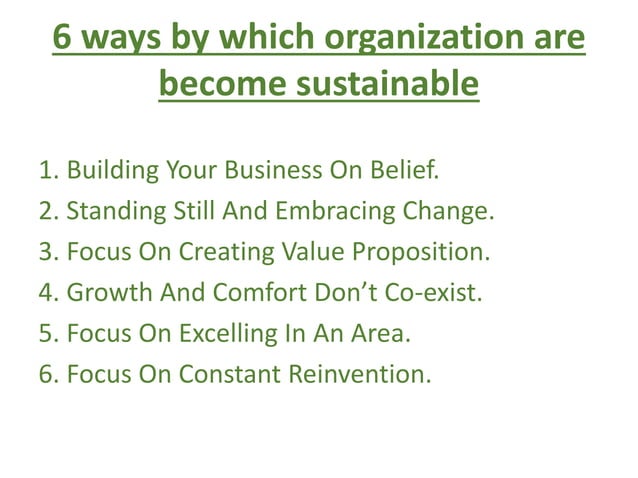 organization sustainability | PPTX