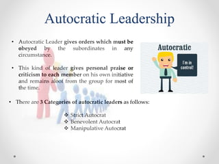 Organisational Behavior Leadership Style | PPTX | Executive Leadership ...