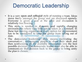 Organisational Behavior Leadership Style | PPTX | Executive Leadership ...