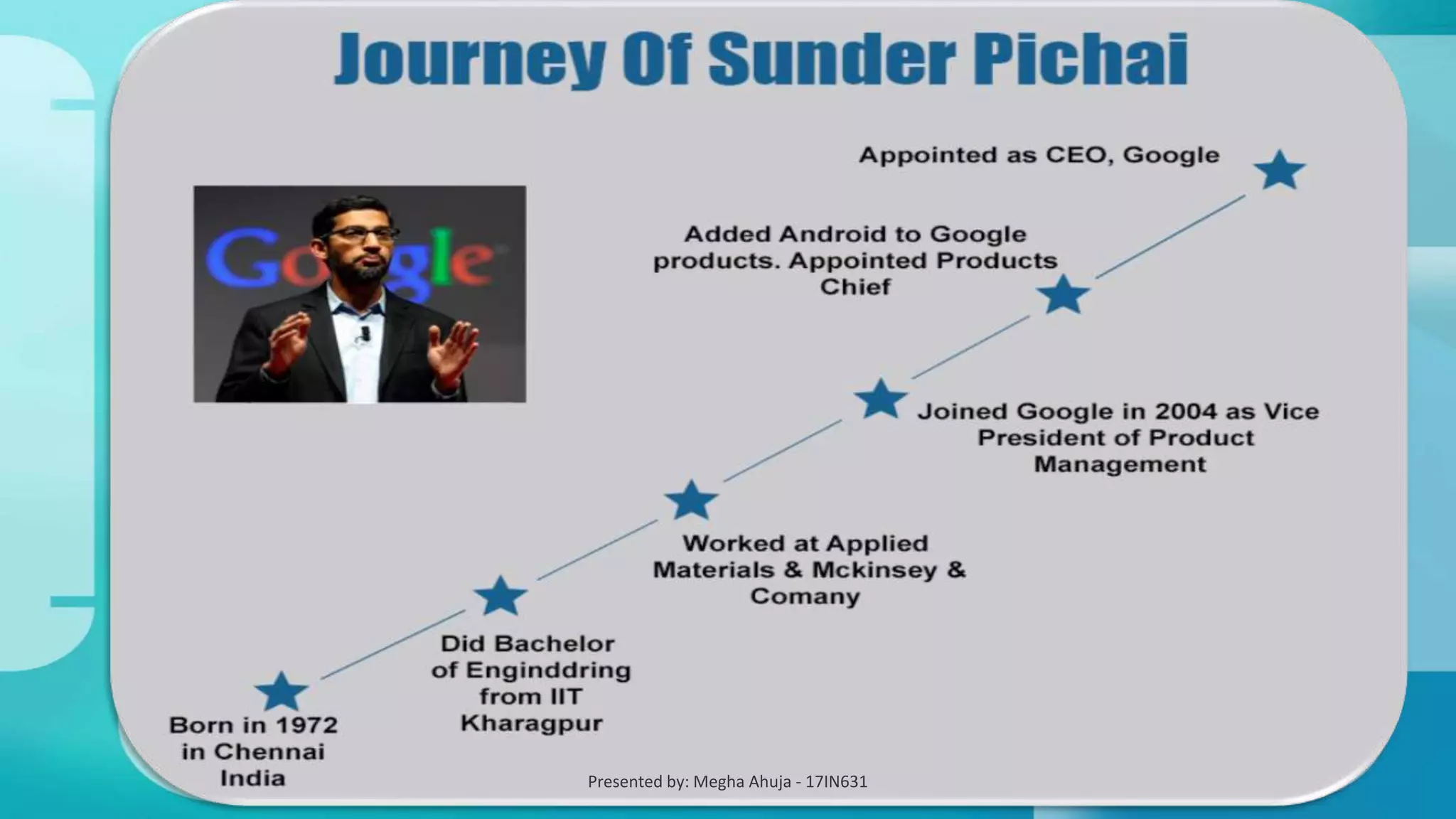 All about Sunder Pichai | PPTX | Search | Internet