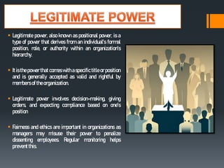 Power and Politics in organization, study | PPTX