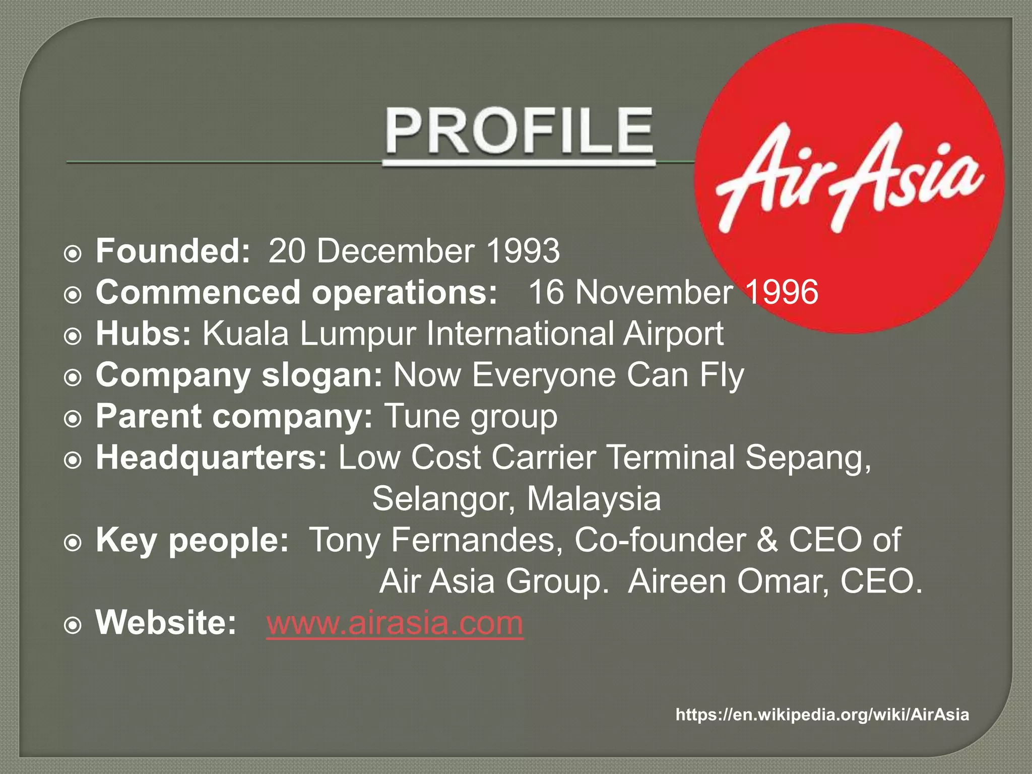 AIR ASIA COMPANY PROFILE | PPTX