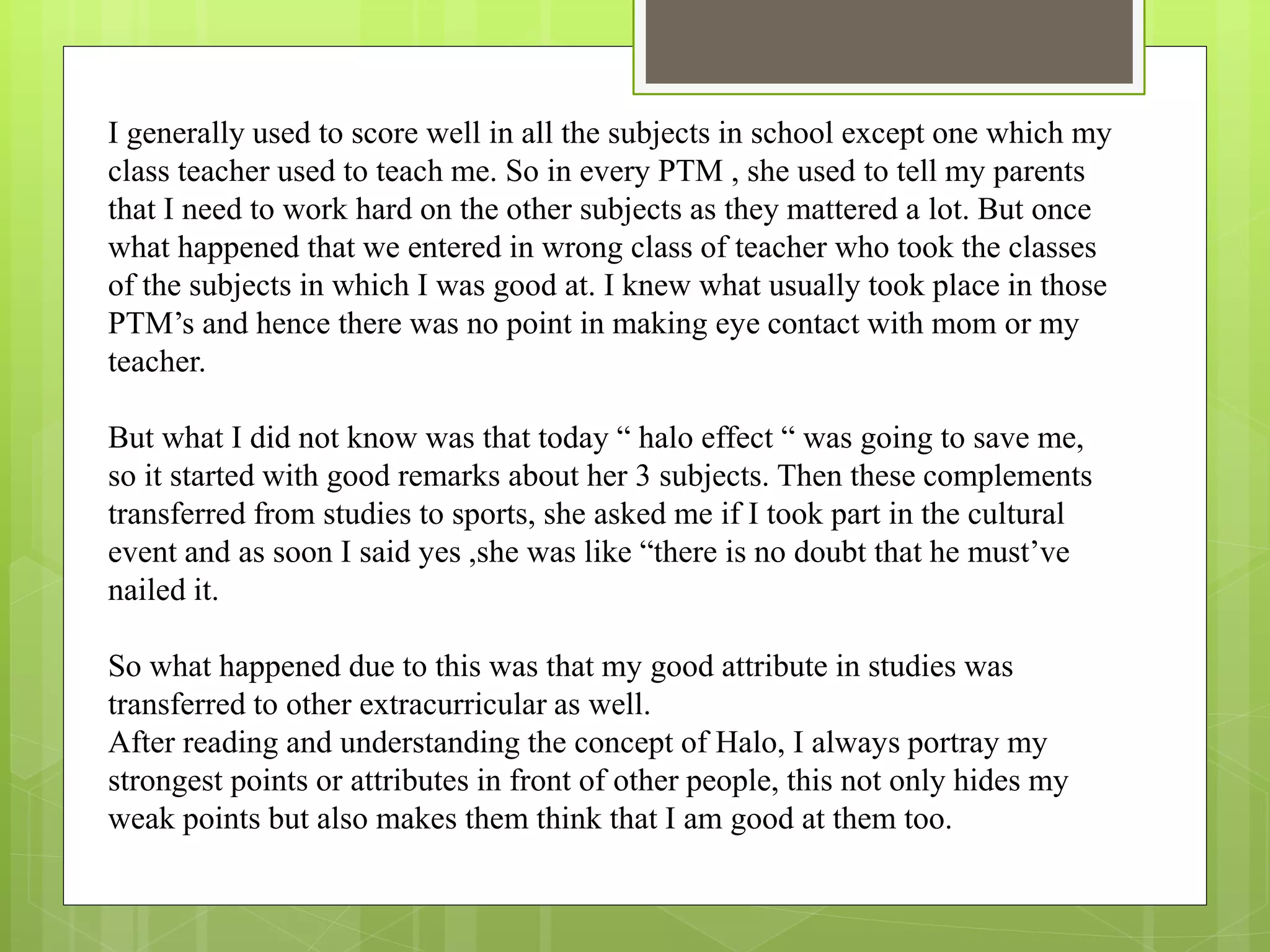 The halo effect | PPTX