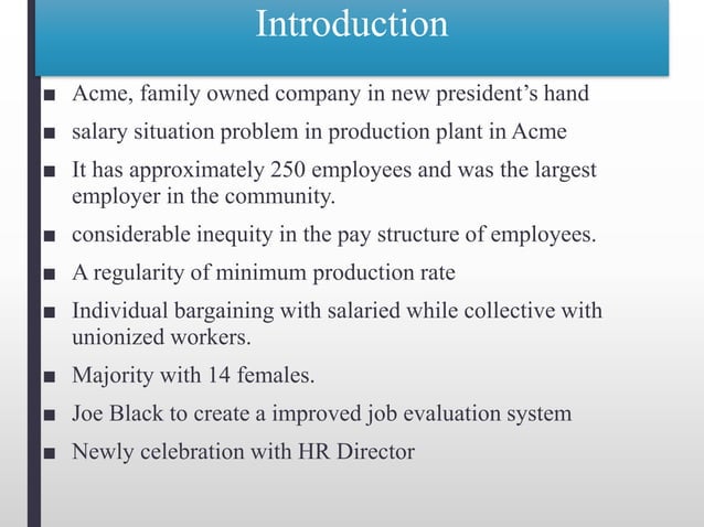 Case Study on Salary Inequalities in Acme Manufacturing | PPTX | Debated Sensitive Social Issues ...