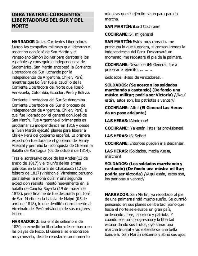 Obra corrientes libertadoras del Peru.