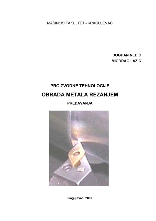 Obrada metala-rezanjem | PDF