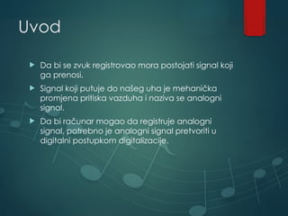 Obrada zvuka informatika prezentacija za 8 razred | PPTX