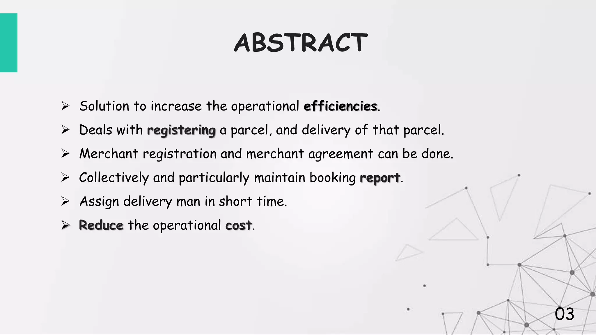 ONLINE BASE RAPID COURIER MANAGEMENT SYSTEM | PPTX