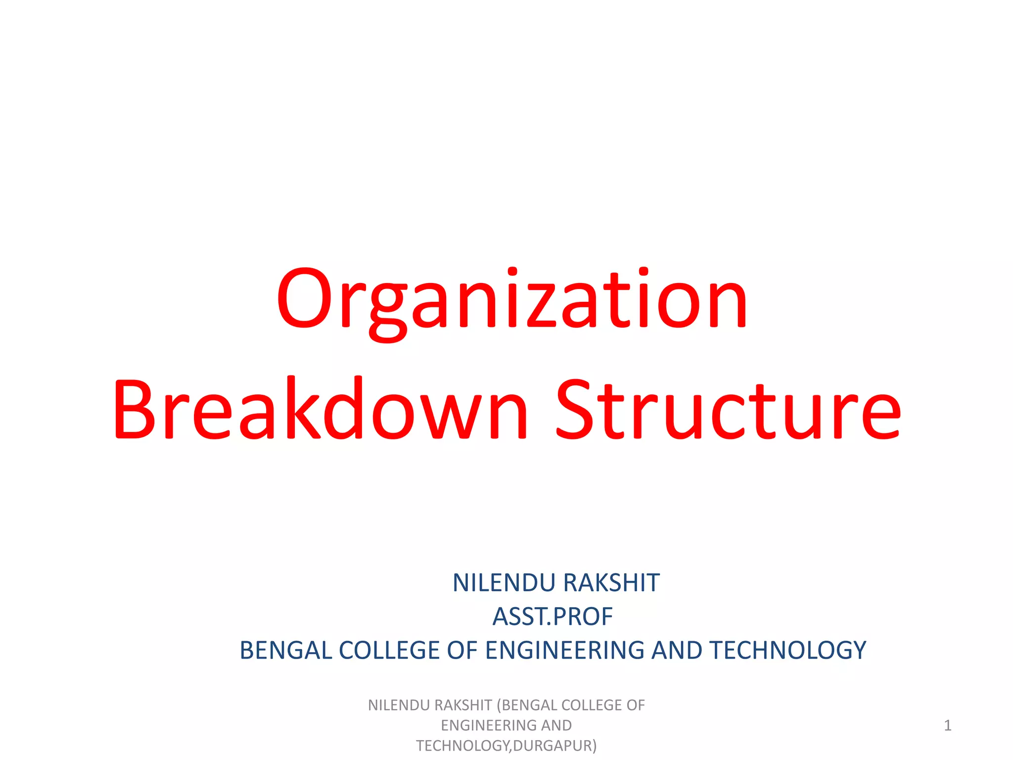Organization Breakdown Structure | PPTX