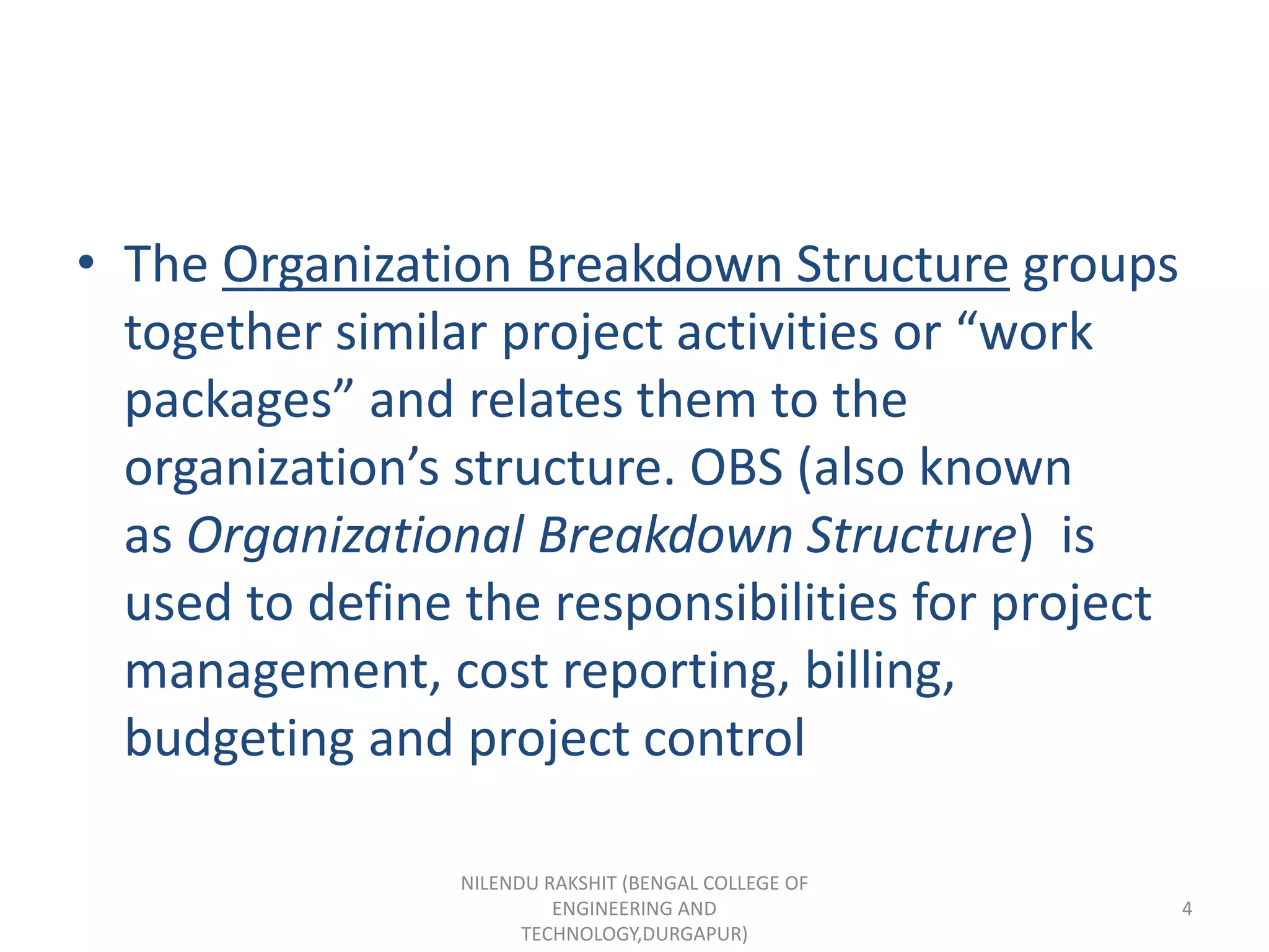 Organization Breakdown Structure | PPTX