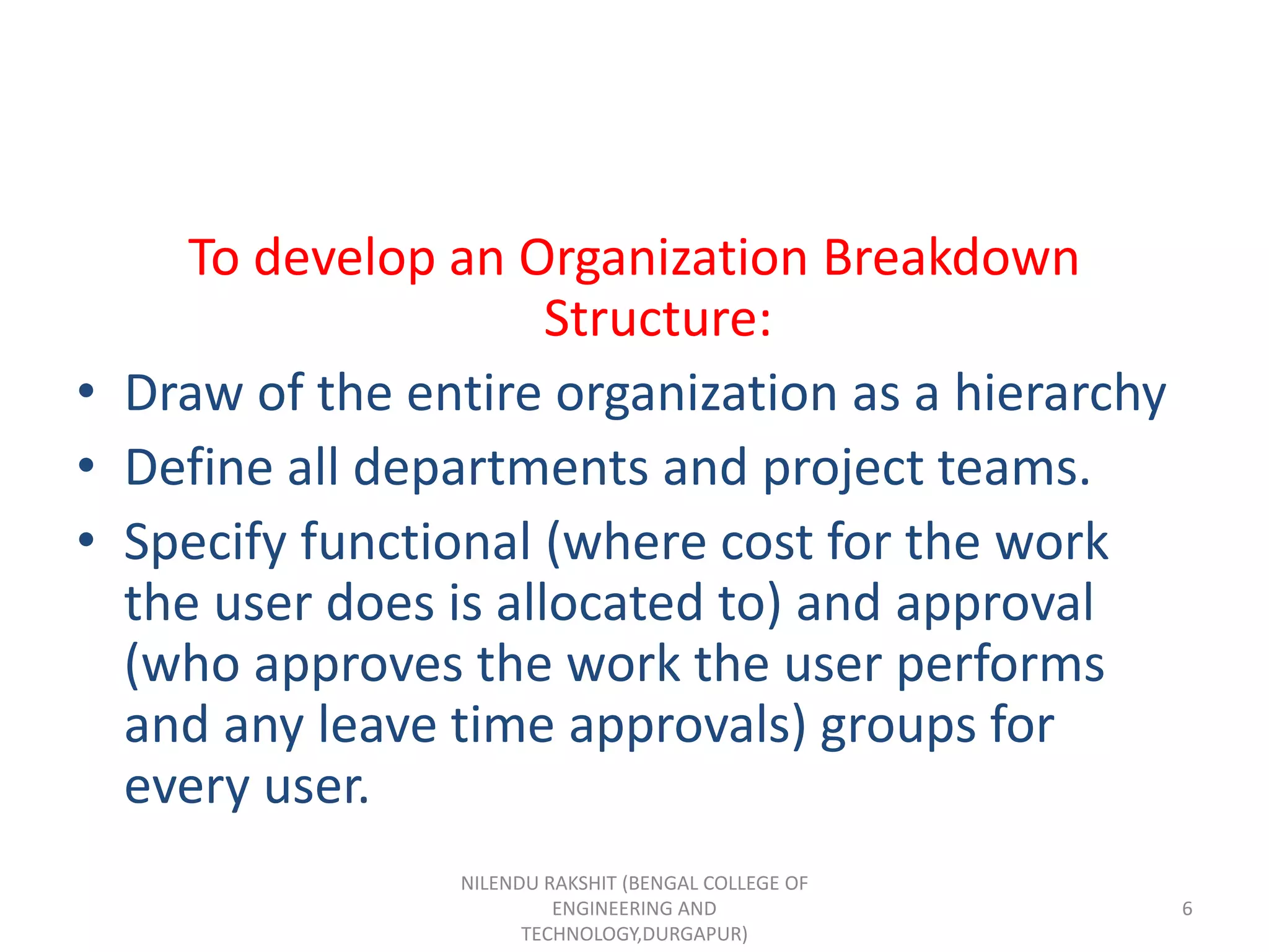 Organization Breakdown Structure | PPTX