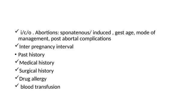 obs.pptx obstetrics case history taking | PPTX