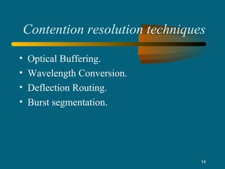 OPTICAL BURST SWITCHING | PPT