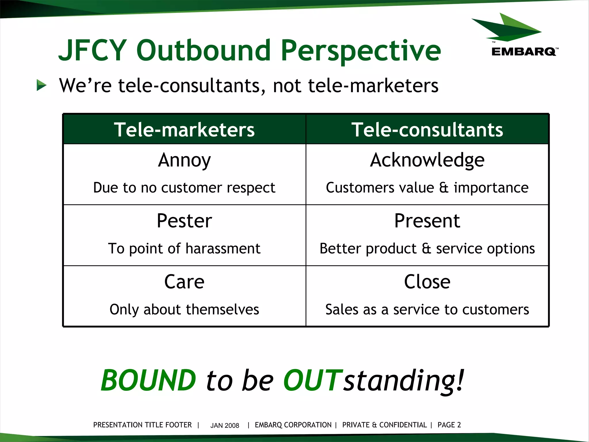 Outbound Sales Training | PPT