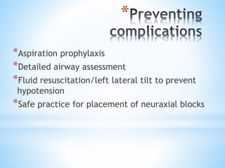 Obs anaesthesia | PPTX