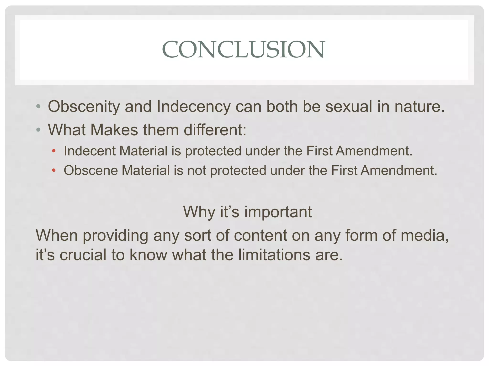 Obscenity and indecency | PPTX