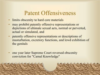 Obscenity and Indecency | PPT