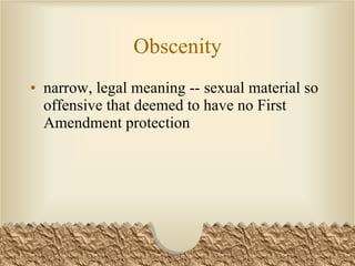 Obscenity and Indecency | PPT