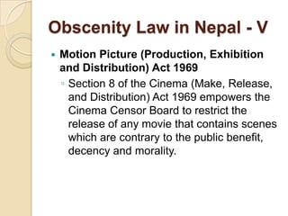 Obscenity Law in Nepal | PPTX