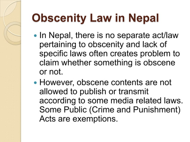 Obscenity Law in Nepal | PPT | Free Download