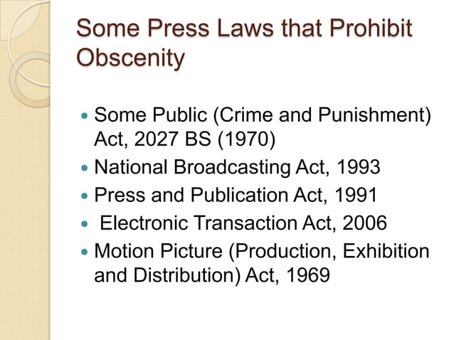 Obscenity Law in Nepal | PPT