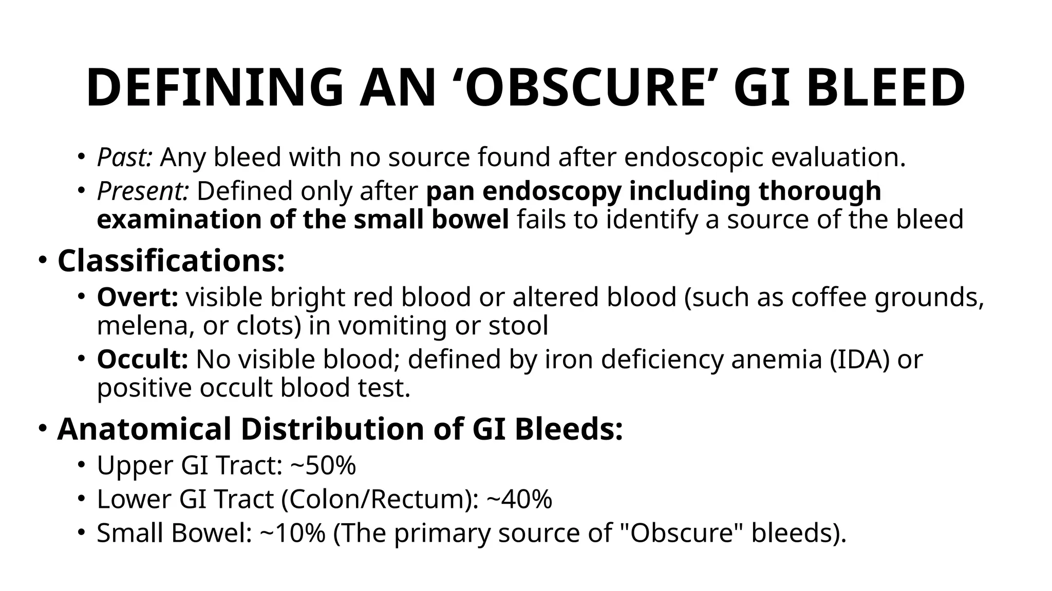 OBSCURE GASTROINTESTINAL BLEED nmsnmsnms | PPTX