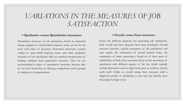 Job Satisfaction - Measurement & Importance. | PPTX
