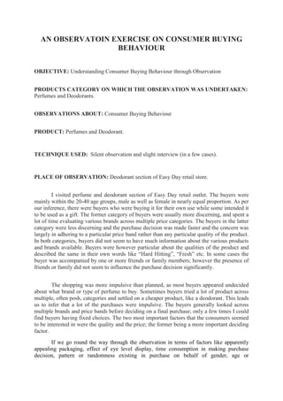 An Observation exercise on Indian consumer buying behavior by Amitesh ...