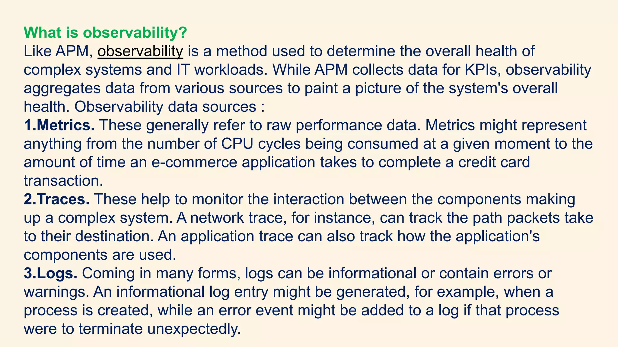 Observability vs APM vs Monitoring Comparison | PPTX