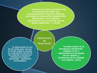 La observación y su clasificación | PPTX