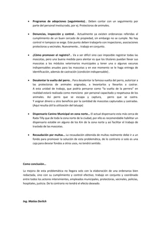 Ordenanza Mascotas 2020 - Comodoro Rivadavia (Observaciones del Ing ...