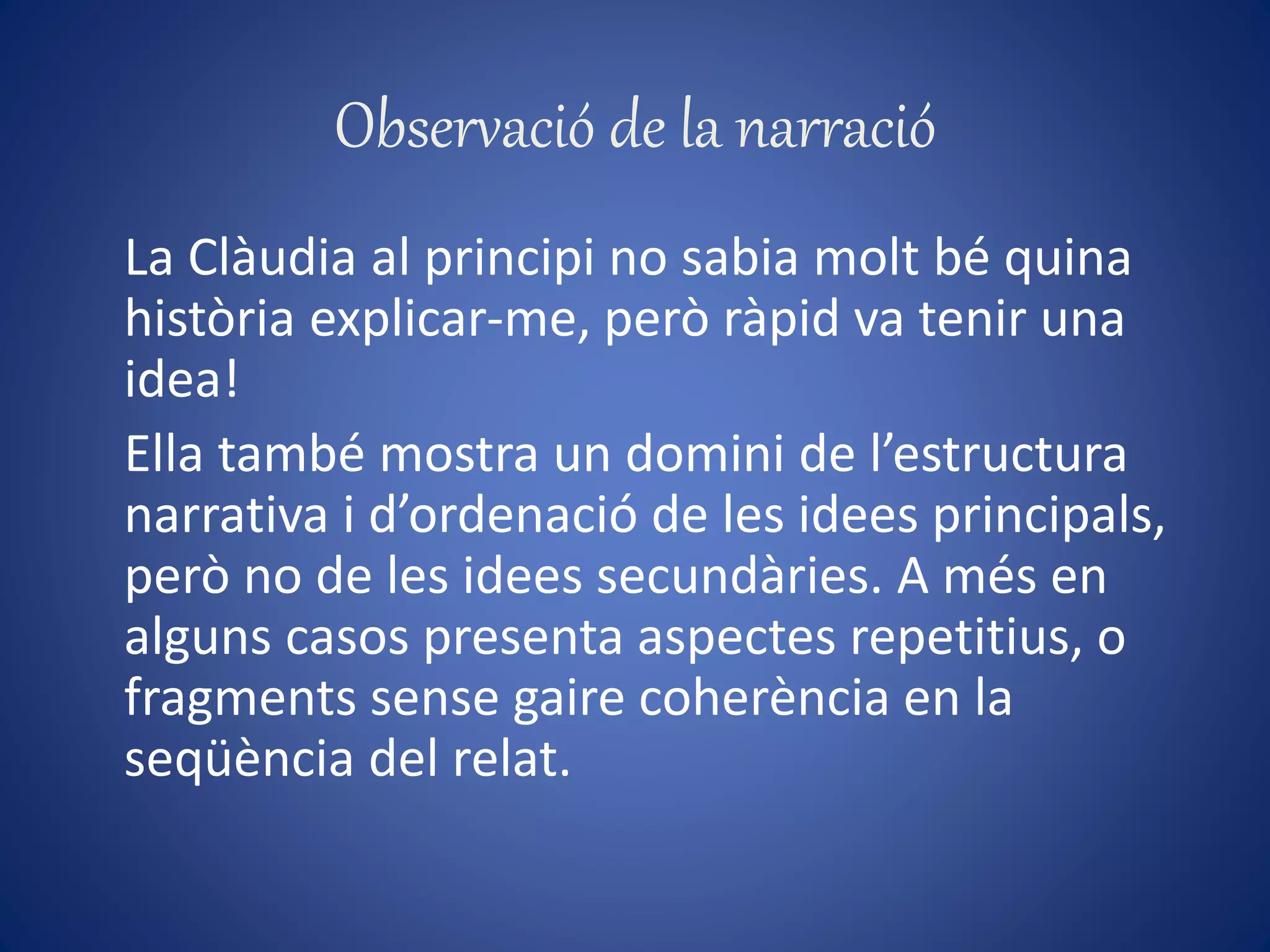 Observacions sobre la clàudia | PPTX