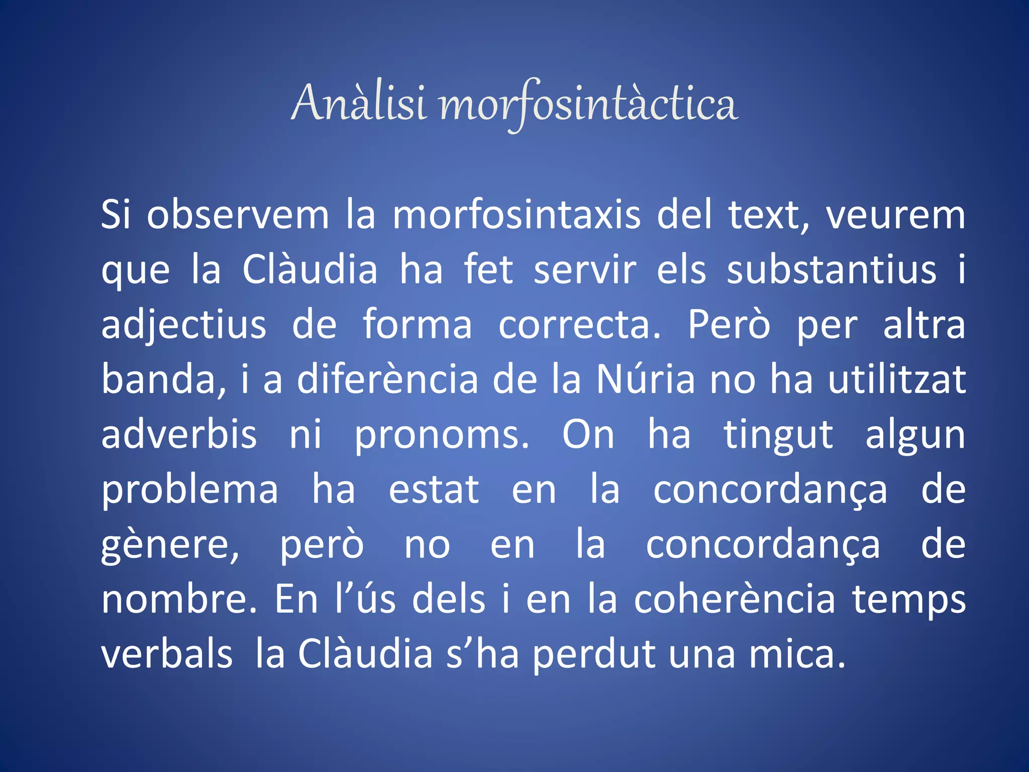 Observacions sobre la clàudia | PPTX