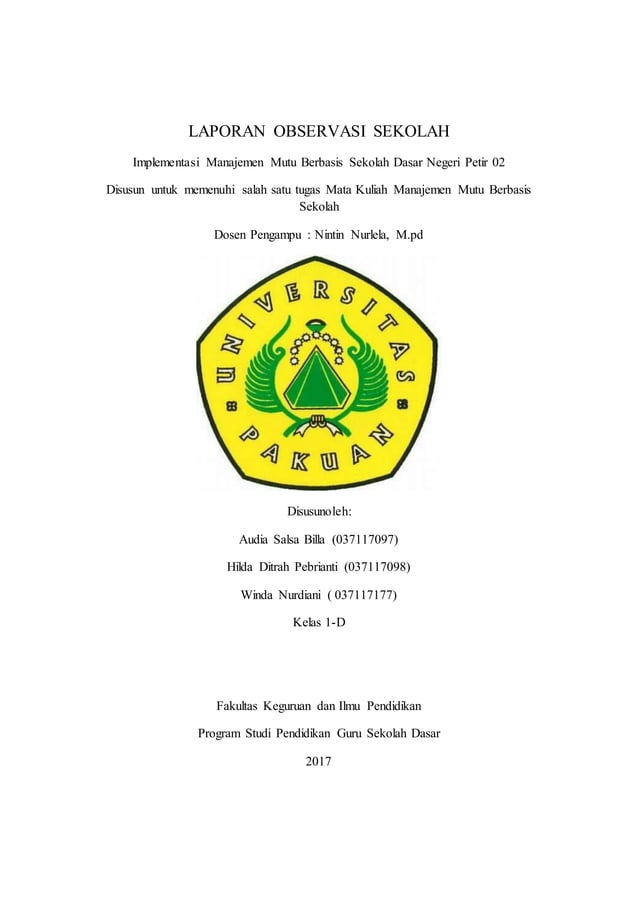 Laporan Observasi Sekolah Dasar | DOCX
