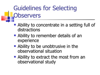 Observation | PPT