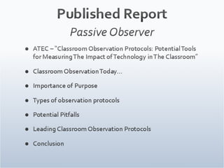 Observation Presentation | PPT