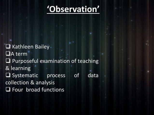 Observation | PPT