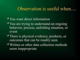 Observation Methods and techniques | PPT