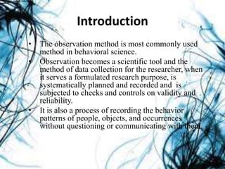 Observational Research Methods In Psychology