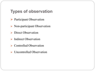Observation research | PPTX