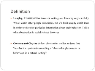 Observation research | PPT