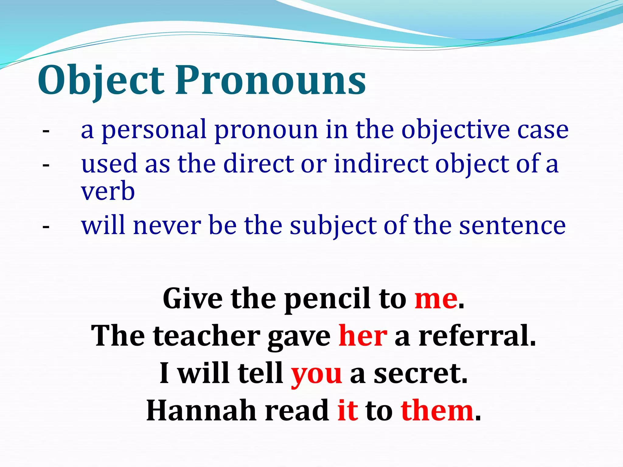 Cases of Pronouns | PPT