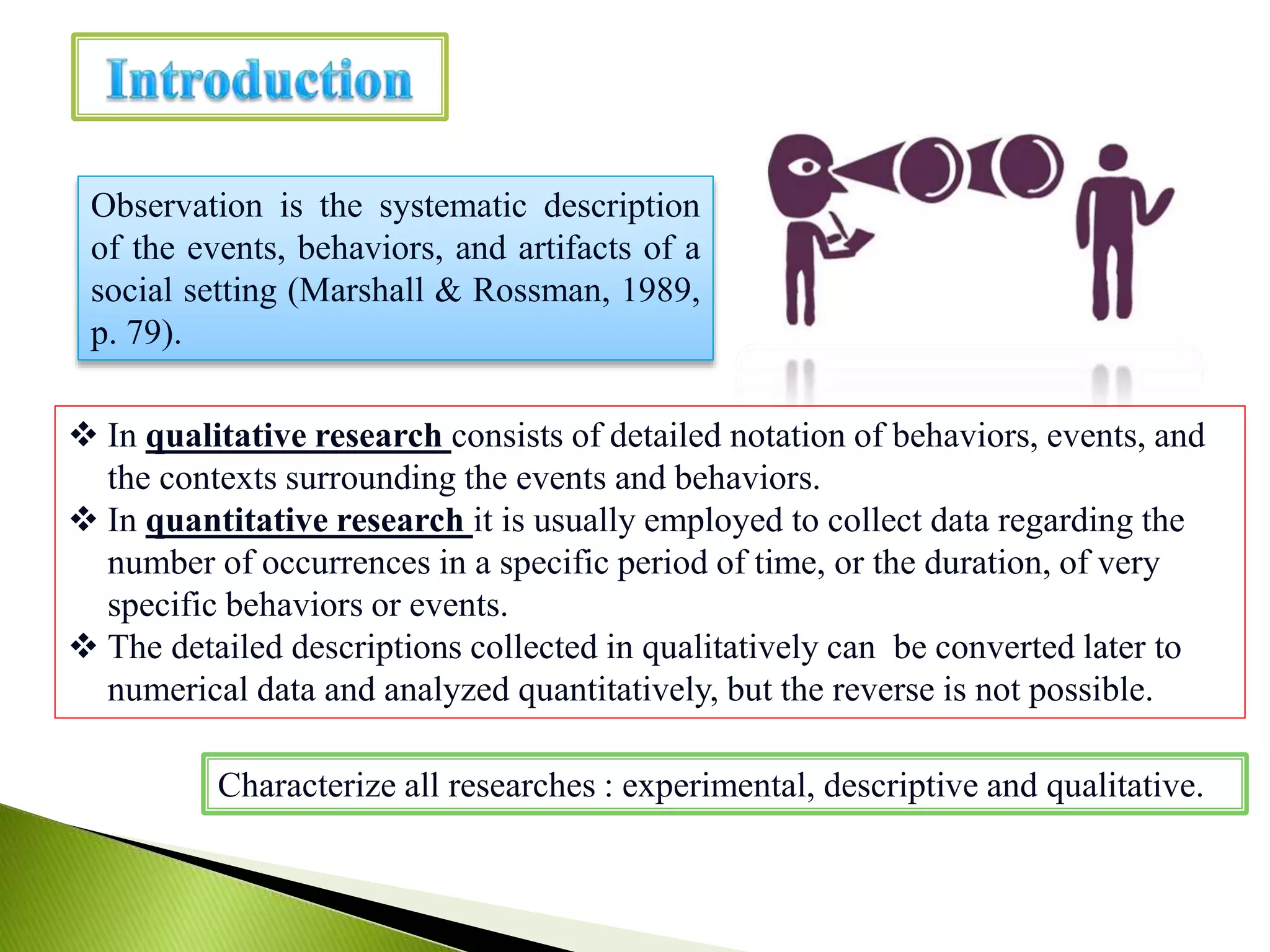 Observation: tool for data collection | PPTX
