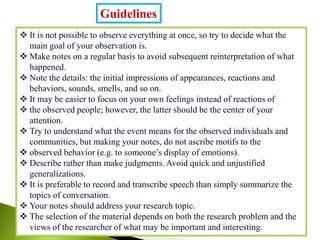 Observation: tool for data collection | PPTX