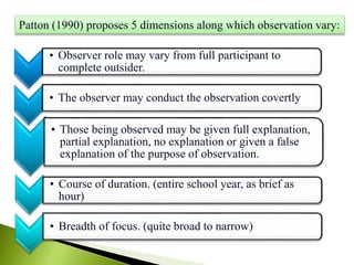 Observation: tool for data collection | PPTX