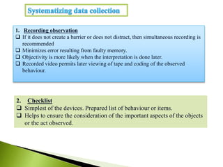 Observation: tool for data collection | PPTX
