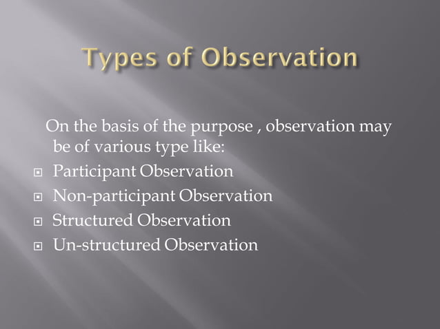 Observation | PPT | Free Download