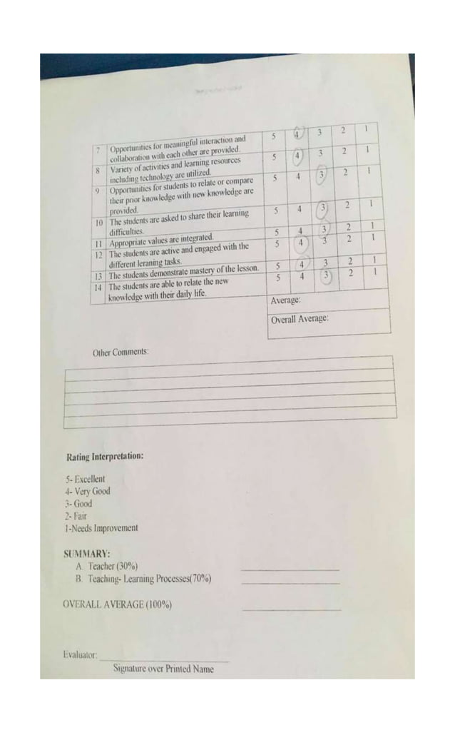 Observation | DOCX | Homework and Study | Education