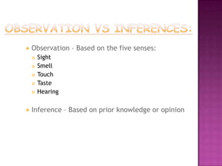 Observation Inference | PPTX | Science